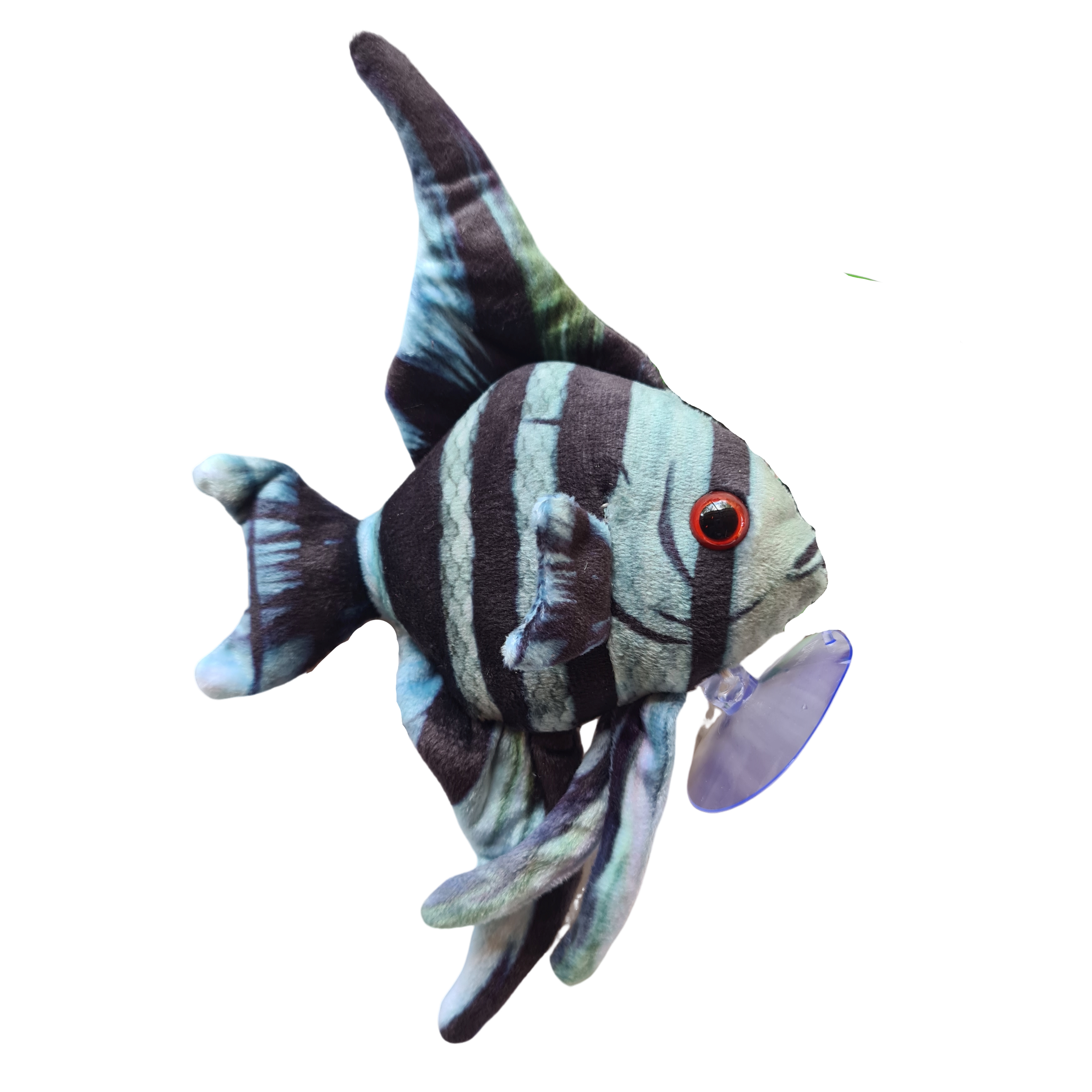 Blue Zebra Angelfish Plush Toy with Suction Cup Mouth | GreenPleco ...