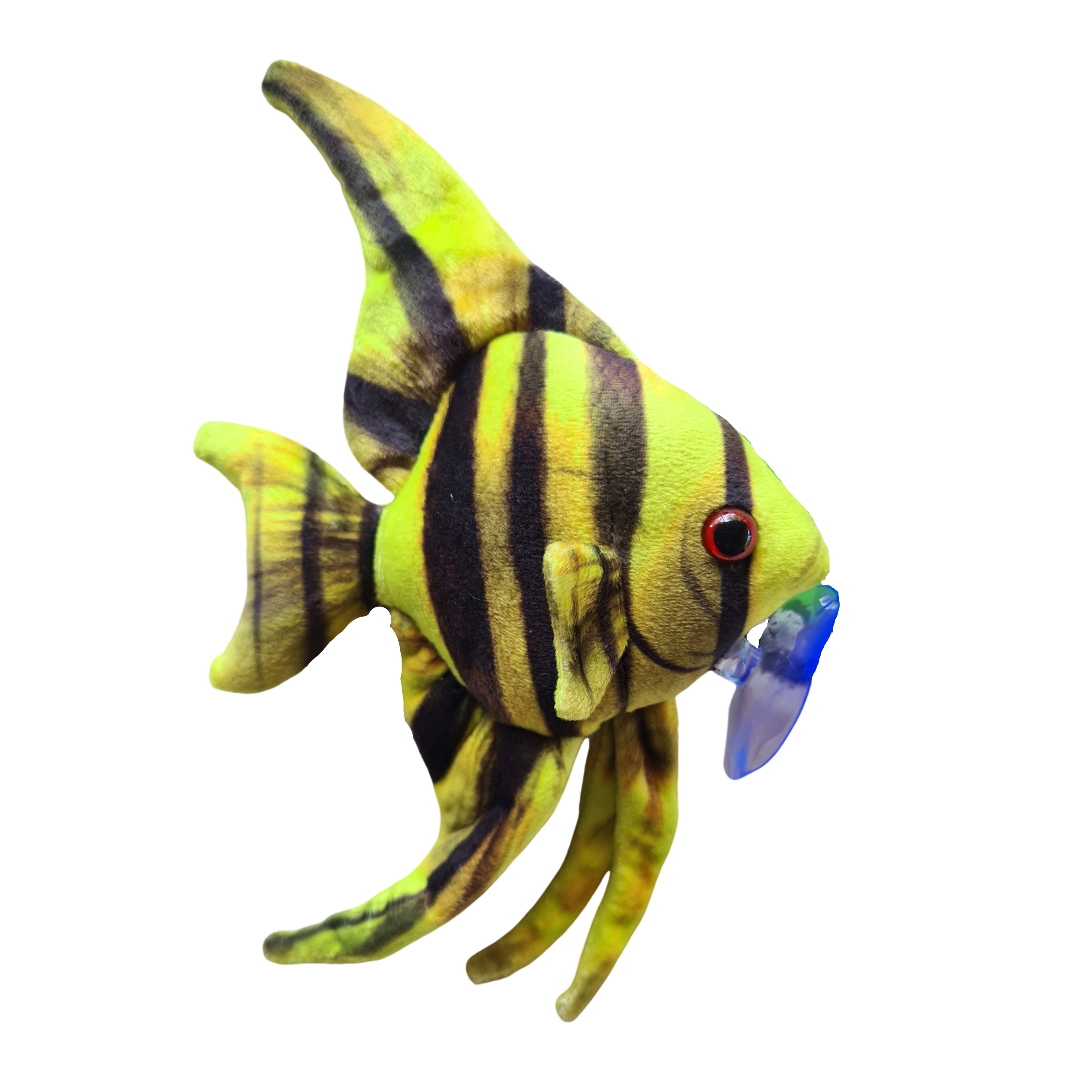 Yellow Zebra Angelfish Plush Toy with Suction Cup Mouth | GreenPleco ...